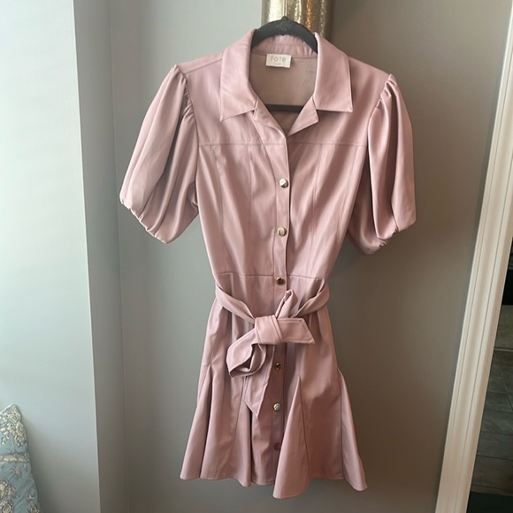 Fate | Dresses | Fate Dusty Pink Faux Leather Dress | Poshmark